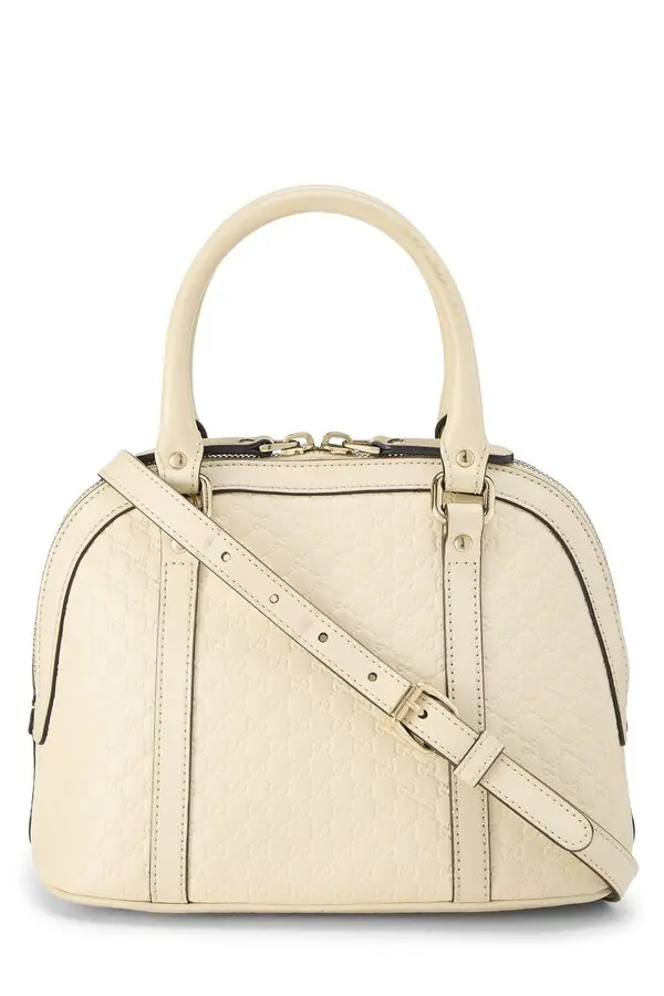 Gucci Microguccissima Leather Dome Boston Bag - White