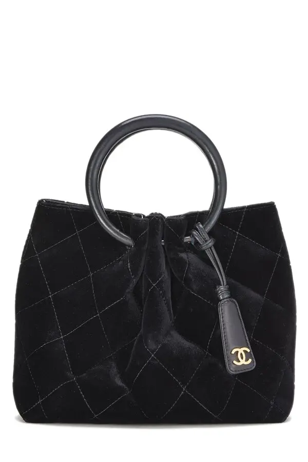 Chanel Velvet Handbag - Black