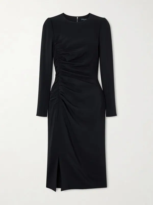 Dolce & Gabbana Ruched Cady Midi Dress