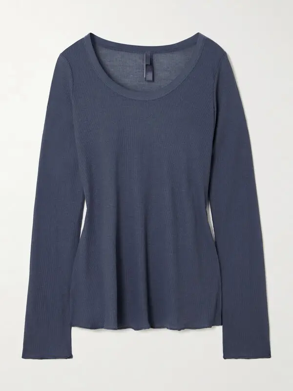 SKIMS Sheer Rib Long Sleeve Crew Neck Top