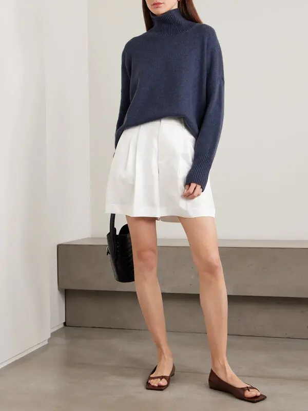 LISA YANG Pleated Silk-twill Shorts