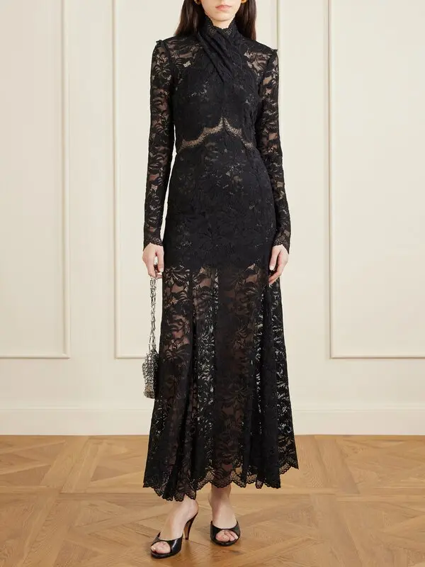 Rabanne Layered Lace Maxi Dress