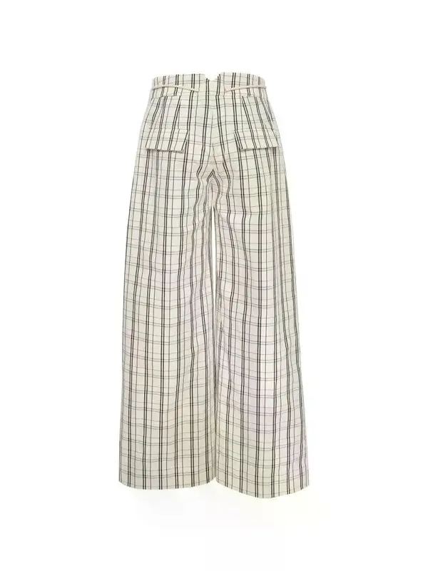 LEE MATHEWS Drawstring Check Trousers