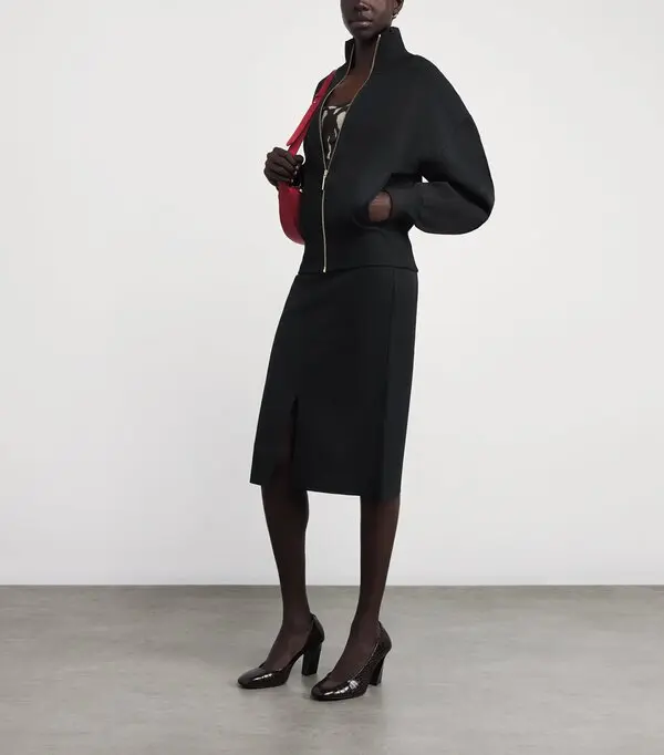 JOSEPH Milano-knit Sable Bomber Jacket - Black