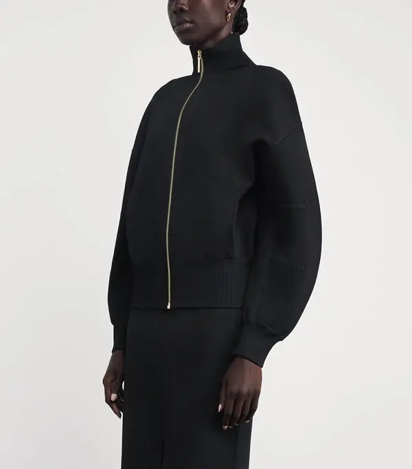 JOSEPH Milano-knit Sable Bomber Jacket - Black