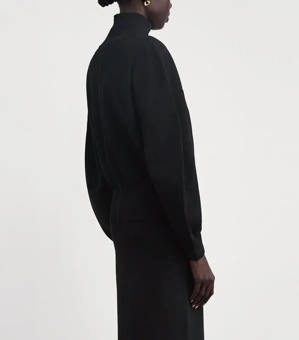 JOSEPH Milano-knit Sable Bomber Jacket - Black
