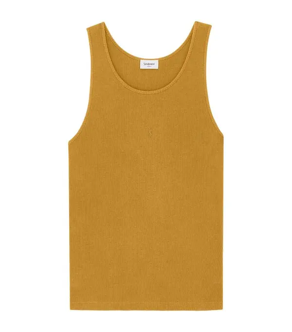 Saint Laurent Ribbed Cotton Cassandre Tank Top