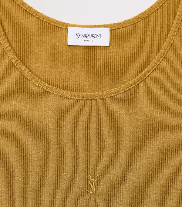 Saint Laurent Ribbed Cotton Cassandre Tank Top