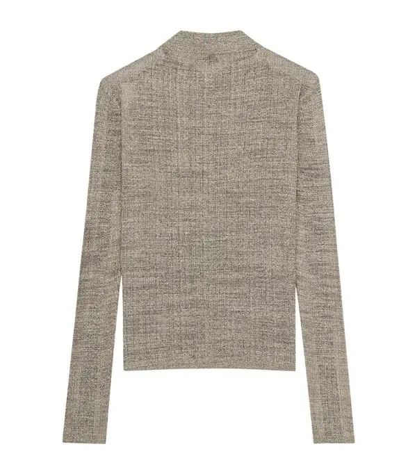 Saint Laurent Linen-blend Long-sleeve Polo Shirt - Black