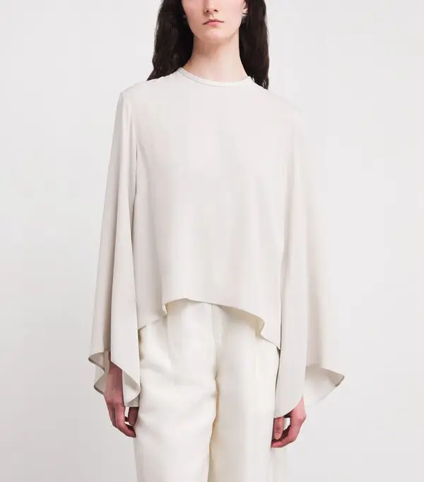 Agnona Draped-sleeve Blouse