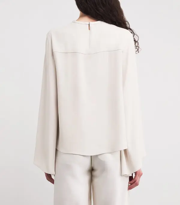 Agnona Draped-sleeve Blouse