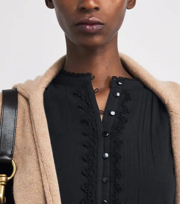ME+EM Cotton Embroidered Button-down Blouse