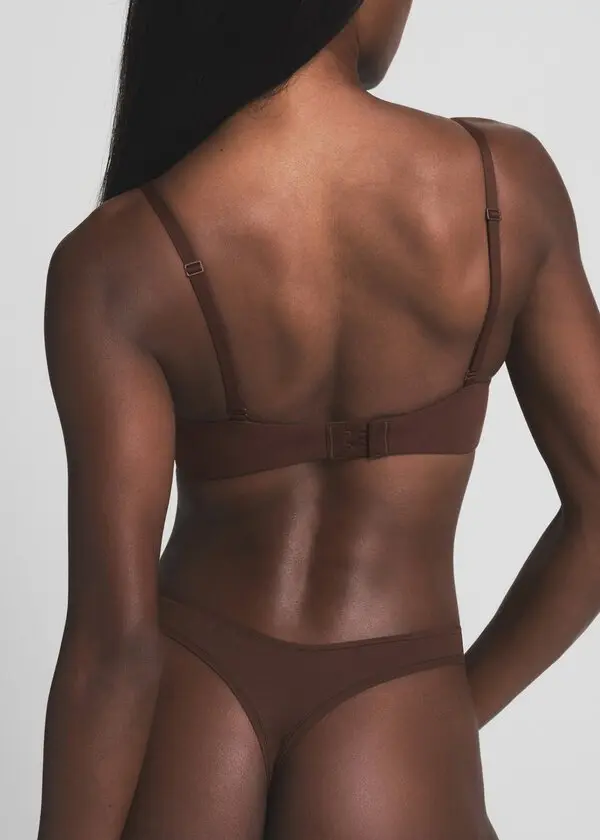 SKIMS Unlined Stretch-jersey Demi Bra - Brown