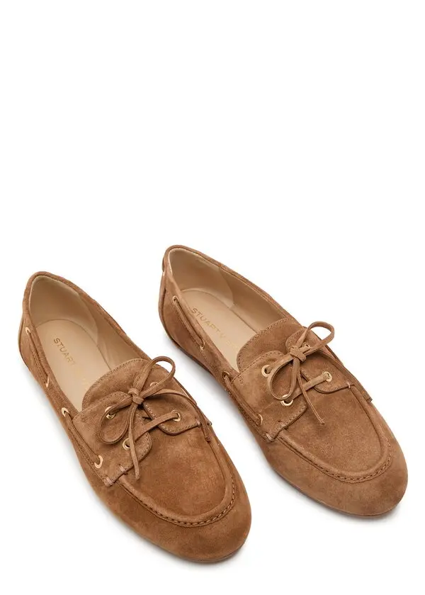 STUART WEITZMAN Tinsley Suede Loafers - Tan