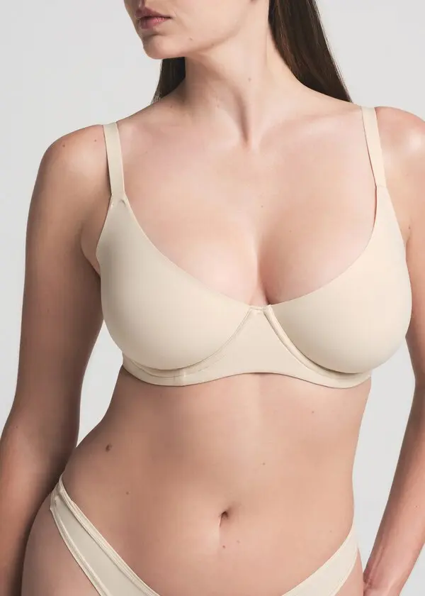 SKIMS Unlined Stretch-jersey Demi Bra - Cream