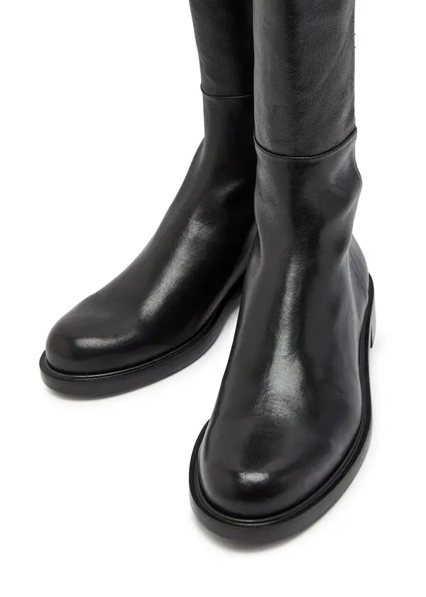 STUART WEITZMAN 5050 Gisele Leather Knee-high Boots - Black