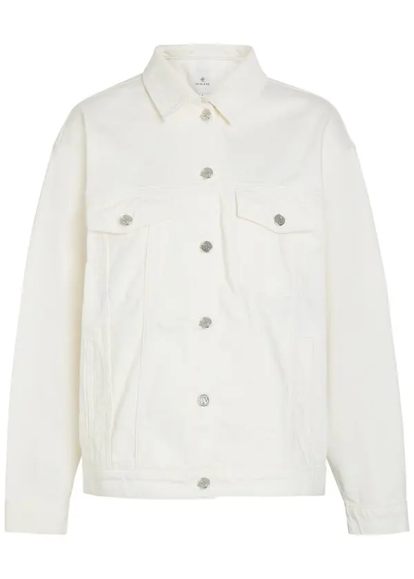ANINE BING Rory Panelled Denim Jacket - Ecru