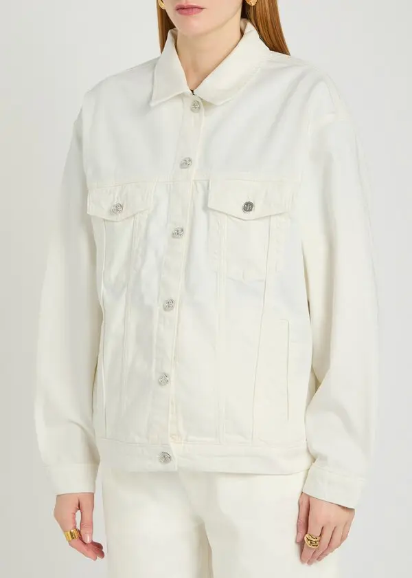 ANINE BING Rory Panelled Denim Jacket - Ecru