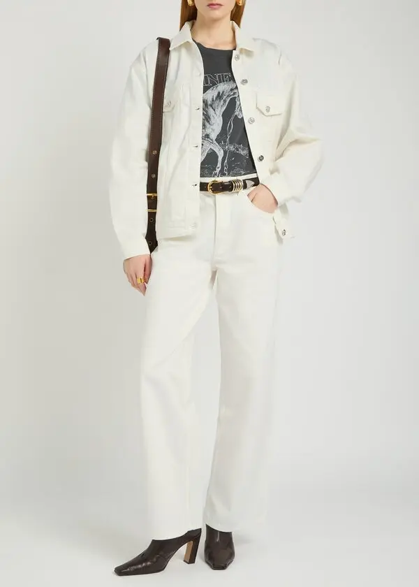 ANINE BING Rory Panelled Denim Jacket - Ecru