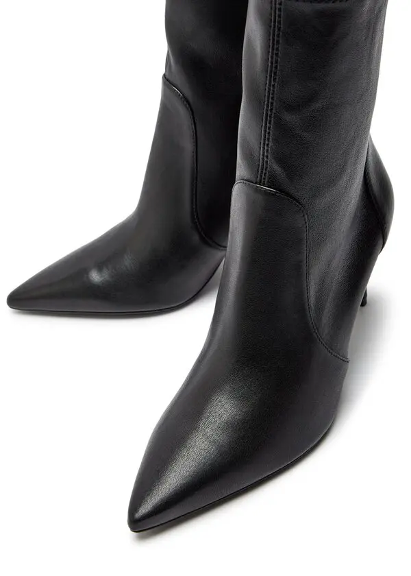 STUART WEITZMAN Power 75 Leather Mid-calf Boots - Black