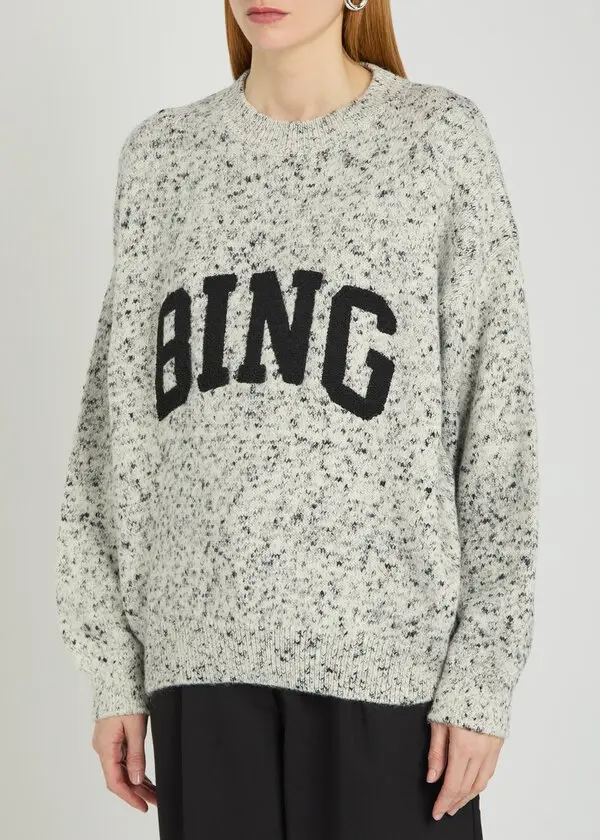 ANINE BING Sydney Logo-appliquéd Knit Jumper - Multicoloured