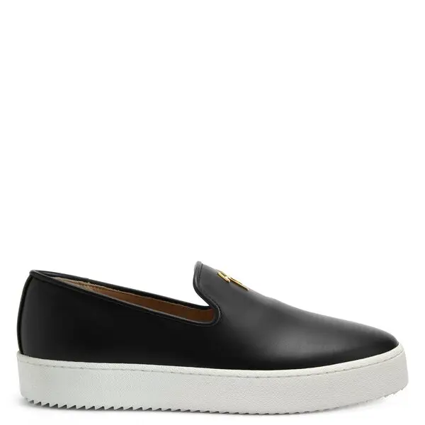 GIUSEPPE ZANOTTI Leather Slip-on With Metal Signature