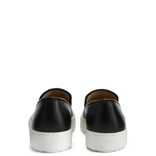 GIUSEPPE ZANOTTI Leather Slip-on With Metal Signature