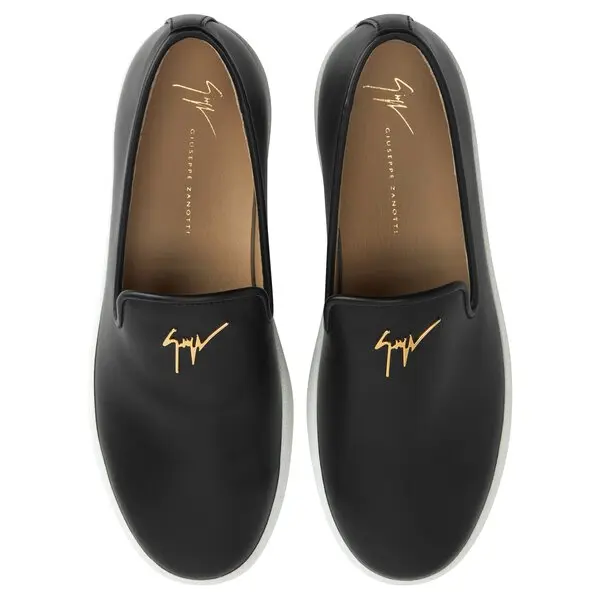 GIUSEPPE ZANOTTI Leather Slip-on With Metal Signature