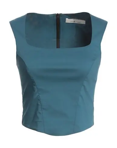 Liviana Conti Woven Crop Top - Deep Teal