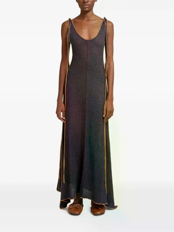 Marni Sleeveless Tie-strap Knitted Maxi Dress