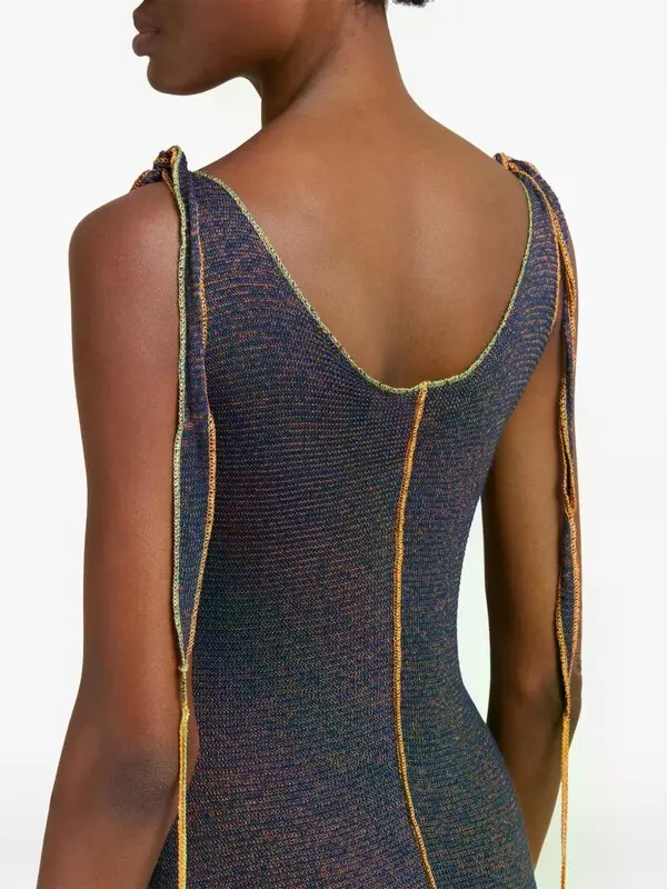 Marni Sleeveless Tie-strap Knitted Maxi Dress
