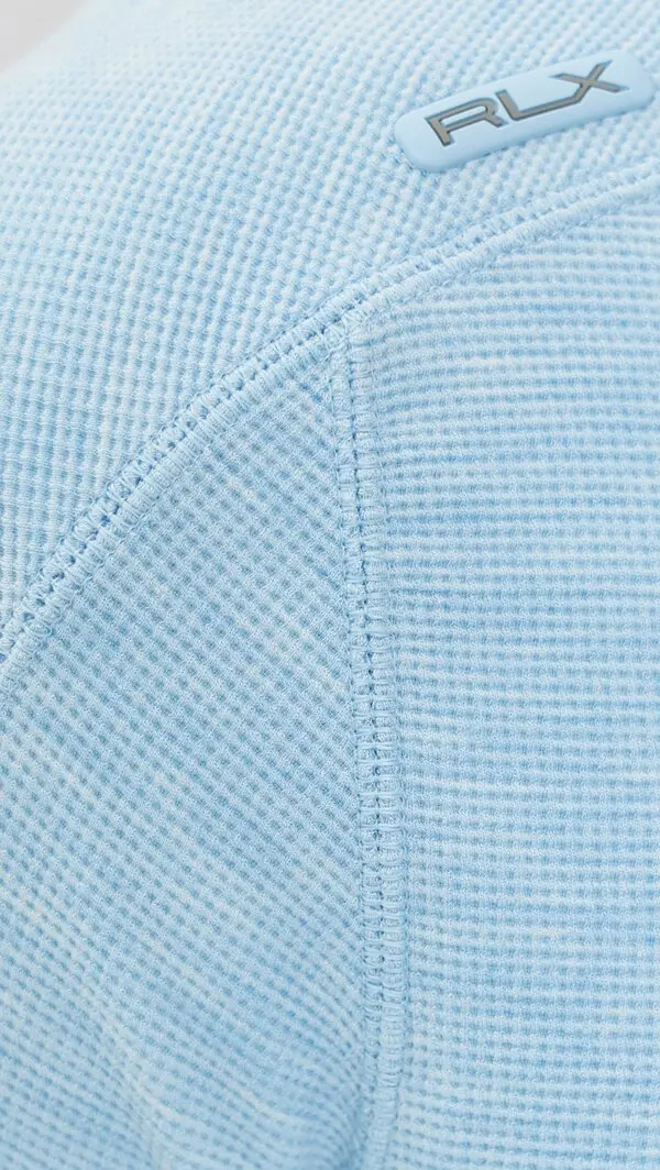 Rlx Ralph Lauren Tech Waffle Knit Hoodie - Office Blue Heather