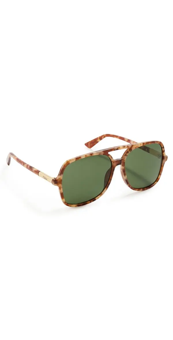 Chloé Judy Aviator Sunglasses - Havana-havana-green
