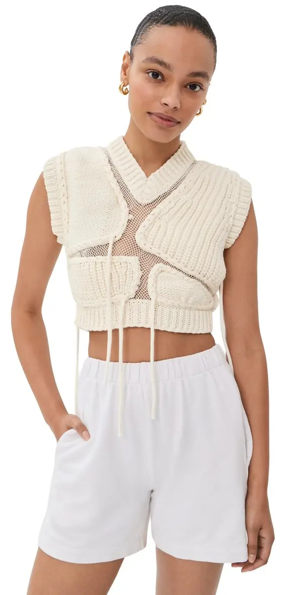 AISLING CAMPS Knitted Vest - Ivory