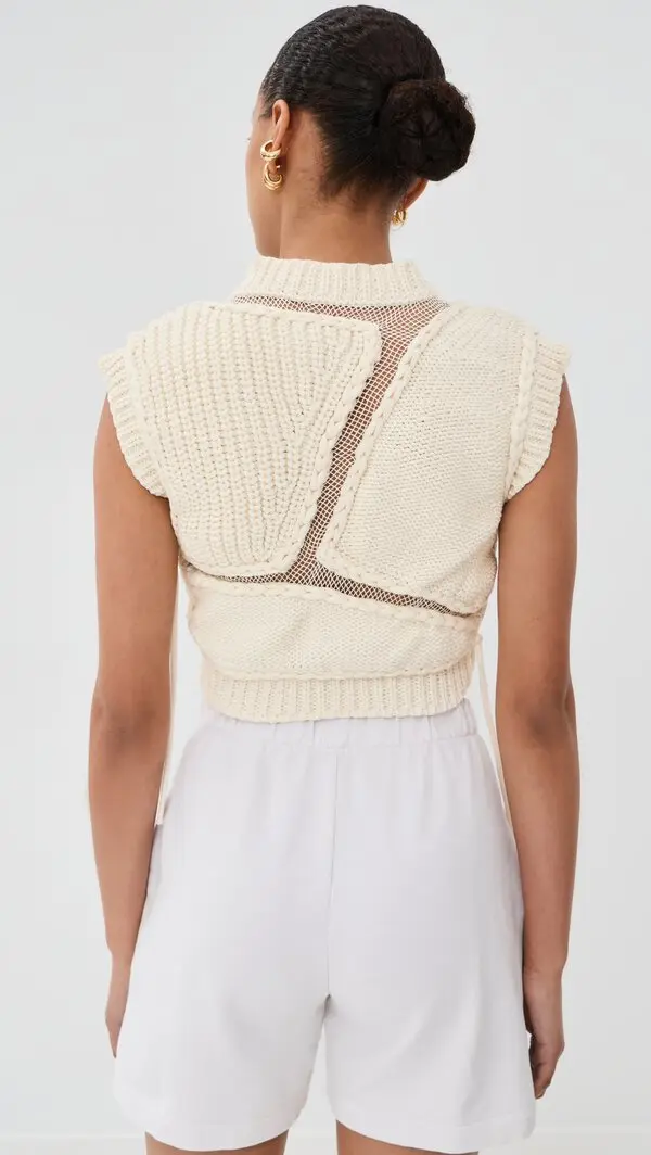 AISLING CAMPS Knitted Vest - Ivory