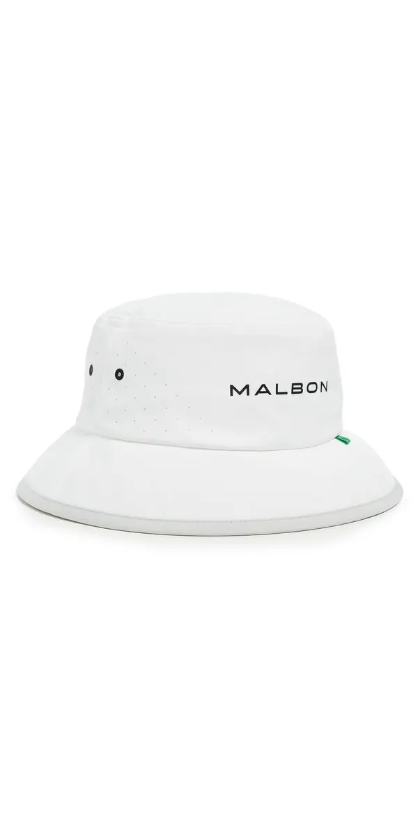 MALBON Performance Tech Bucket Hat - White