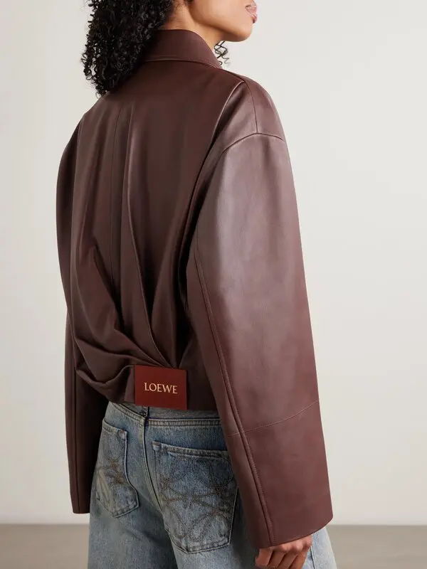 Loewe Balloon Leather Jacket - Brown