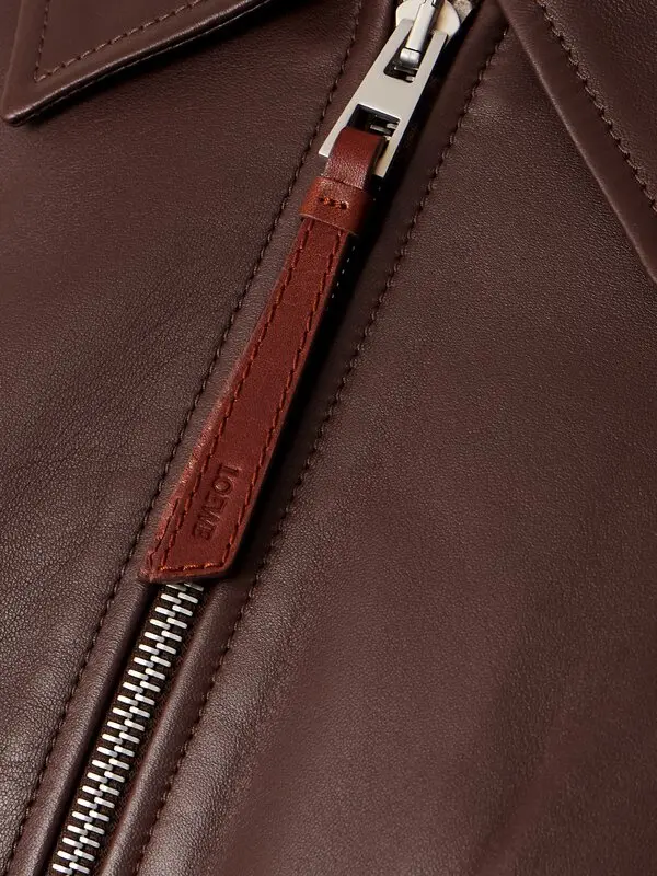 Loewe Balloon Leather Jacket - Brown