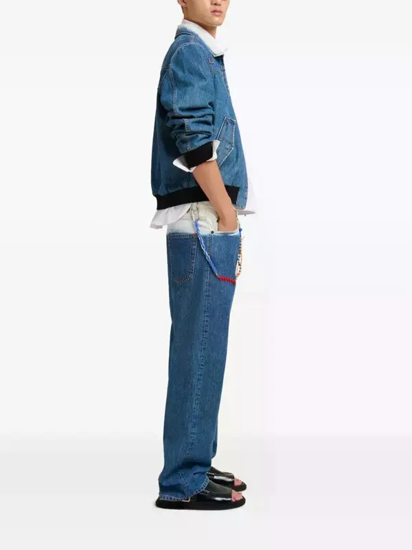 Marni Bleached-effect Cotton Denim Bomber Jacket