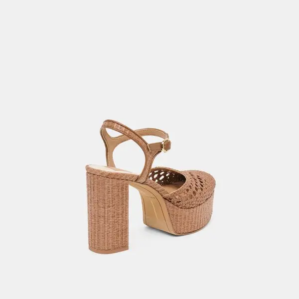 DOLCEVITA Platform Raffia Block Heel Sandals