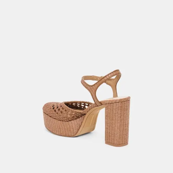 DOLCEVITA Platform Raffia Block Heel Sandals