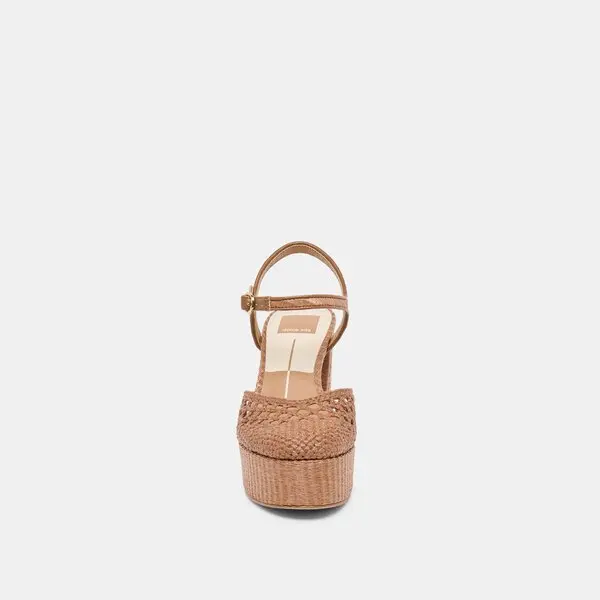 DOLCEVITA Platform Raffia Block Heel Sandals