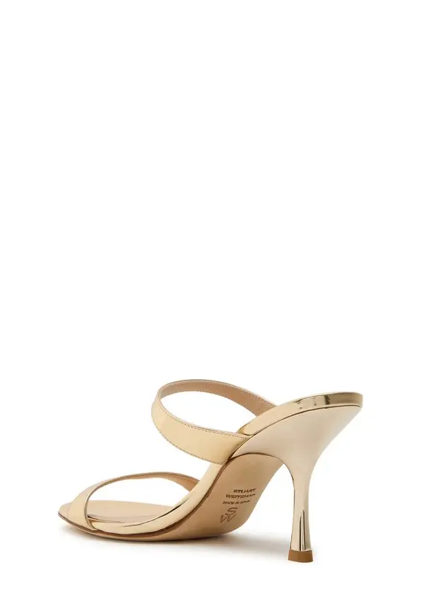 STUART WEITZMAN Nudist 85 Metallic Leather Mules