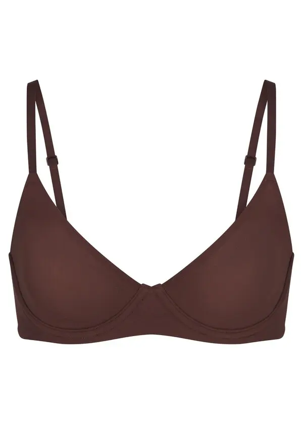 SKIMS Unlined Stretch-jersey Demi Bra - Brown