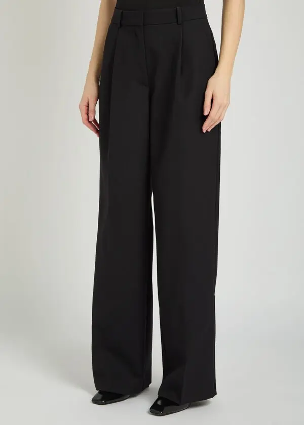ANINE BING Trent Straight-leg Canvas Trousers - Black