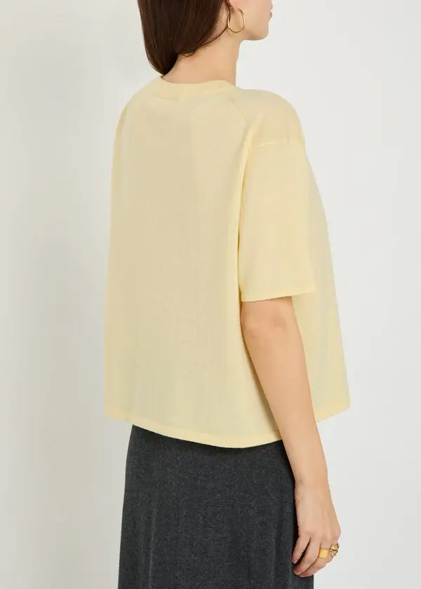 LISA YANG Rubie Cotton And Cashmere-blend T-shirt - Yellow