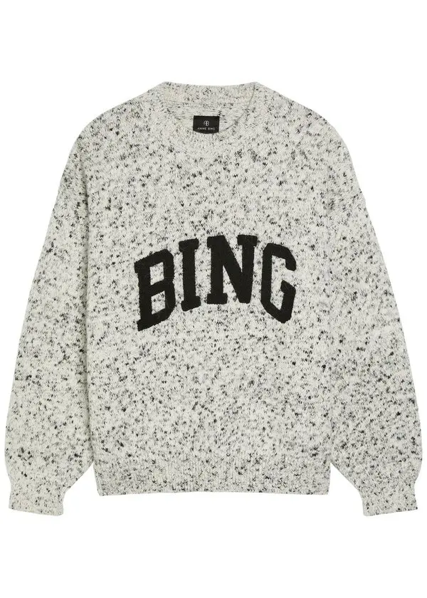 ANINE BING Sydney Logo-appliquéd Knit Jumper - Multicoloured