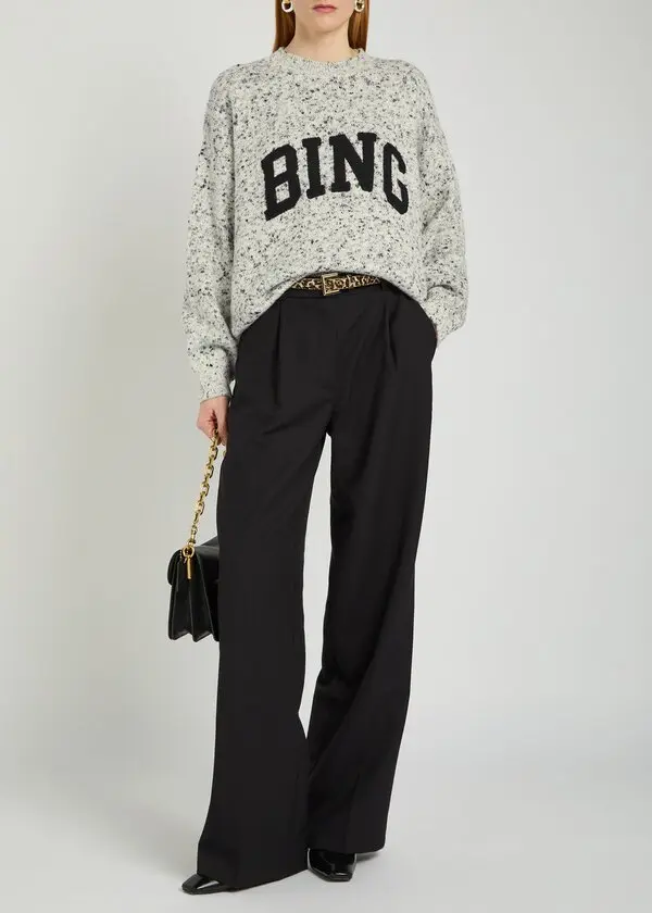 ANINE BING Sydney Logo-appliquéd Knit Jumper - Multicoloured