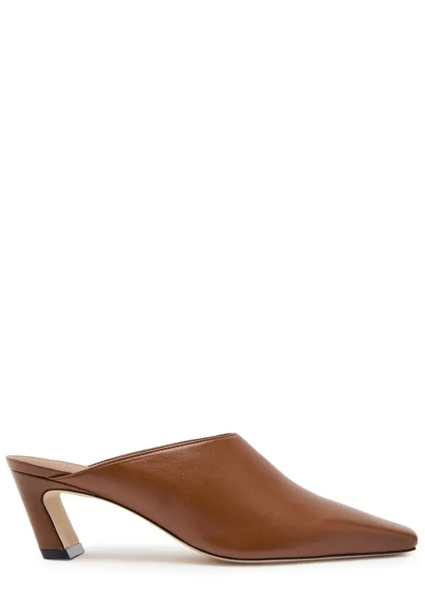 STUART WEITZMAN Stassi 50 Leather Mules - Brown