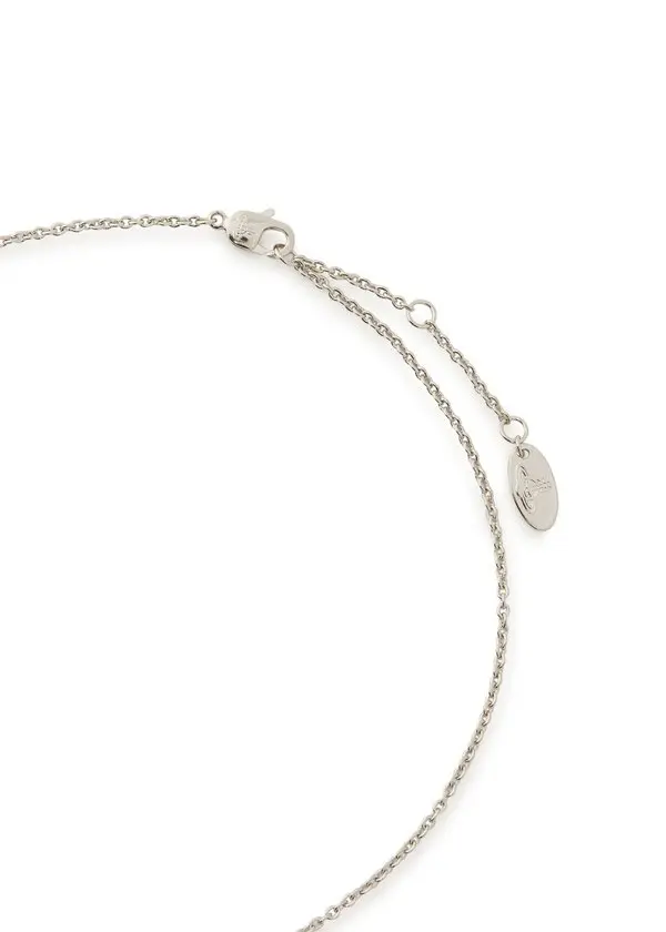 VIVIENNE WESTWOOD Agantha Bas Relief Pavé Necklace - Silver